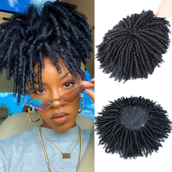 Other | Dreadlock Hair Topper Synthetic 6 Inch Half Wig Clips Braided ...